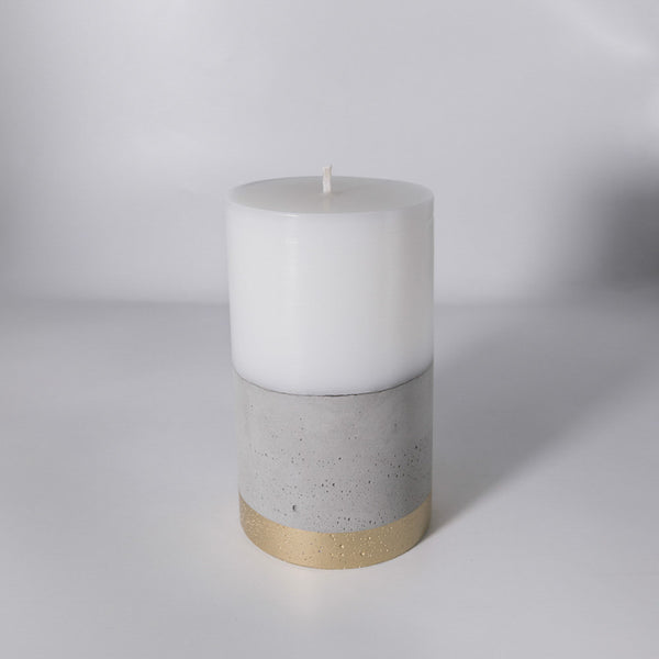 Velon con Hormigón Línea Dorada M (17x10,5cm) – Kume Velas