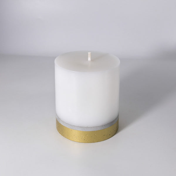 Velon con Hormigón Línea Dorada S (12x10,5cm) – Kume Velas